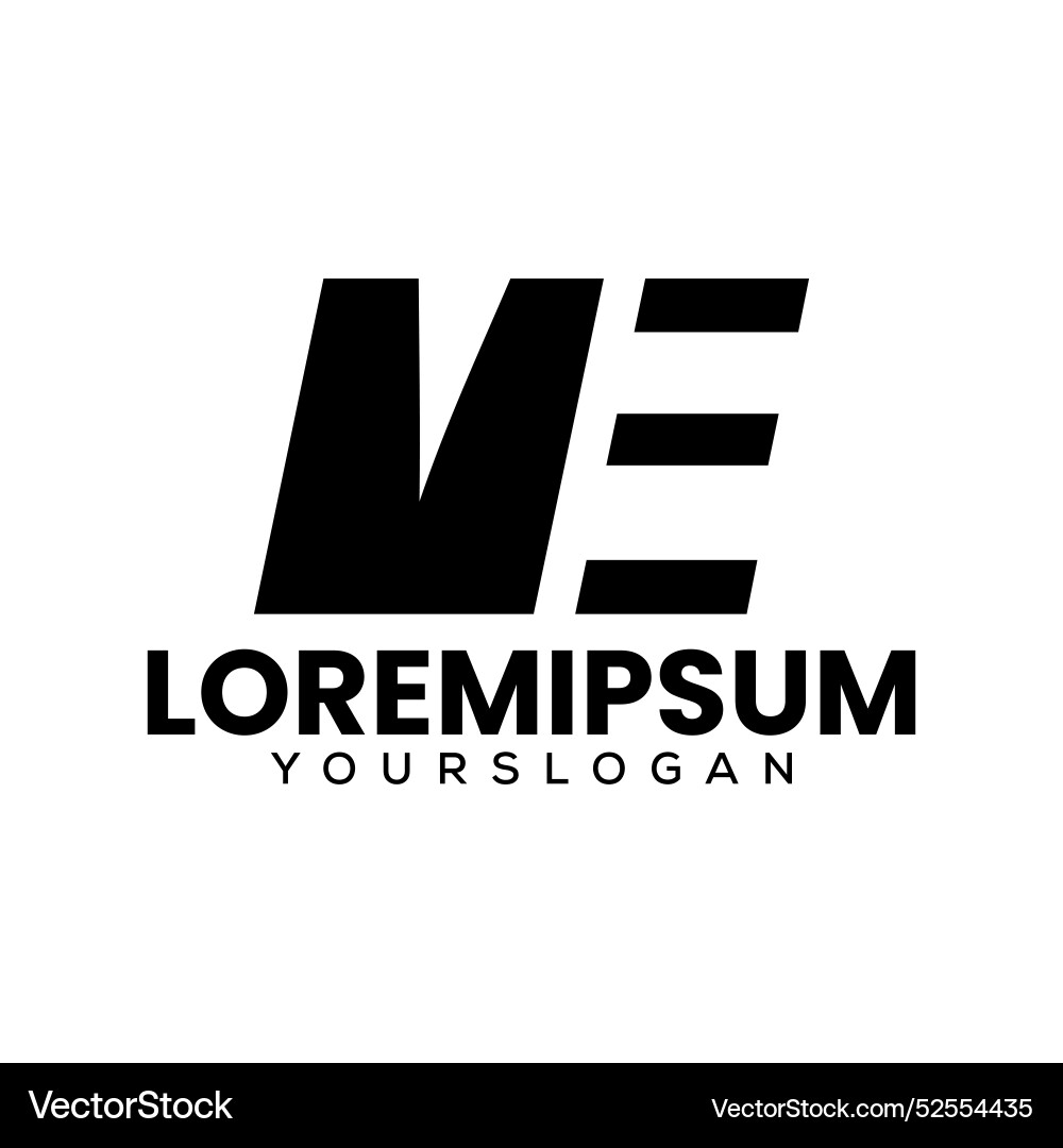 Letter m e creative icon logo design Royalty Free Vector