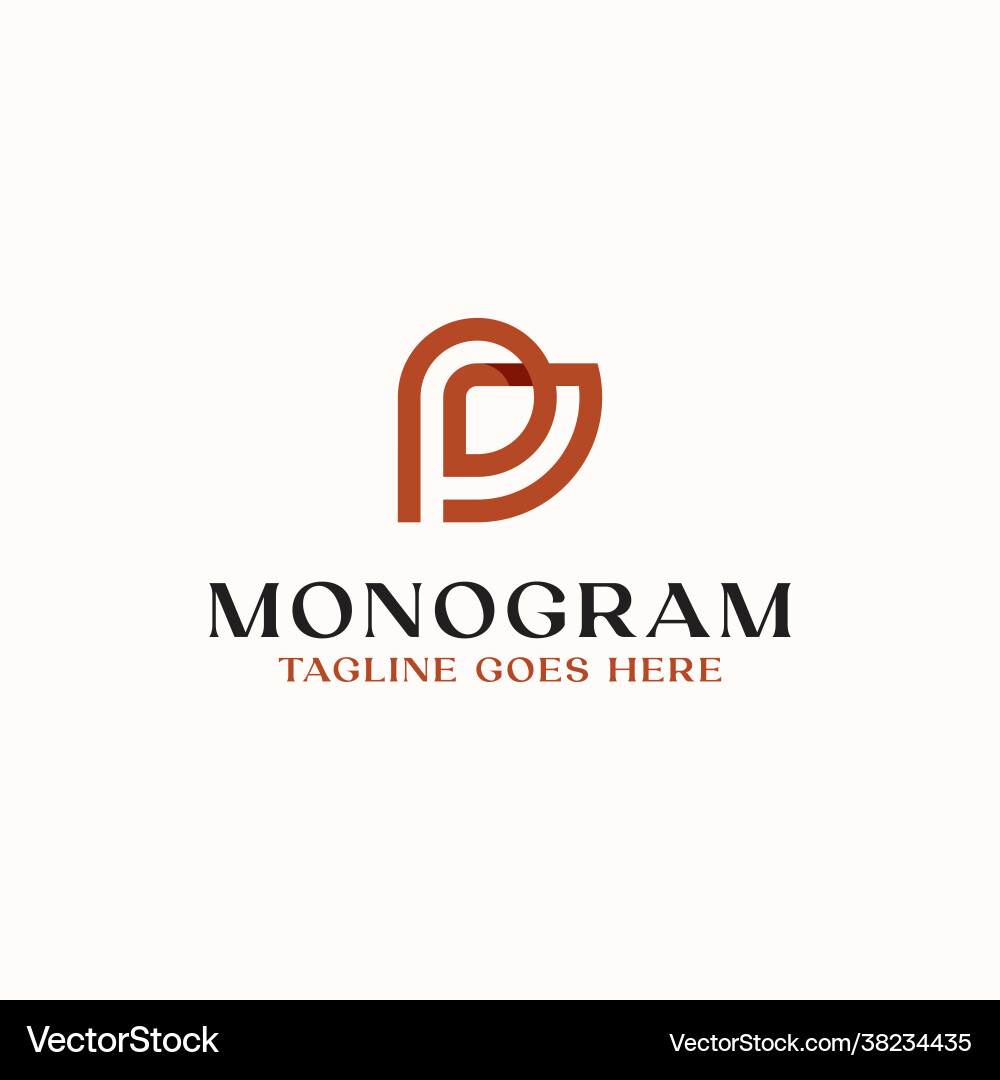 Letter pd dp p d monogram logo template Royalty Free Vector