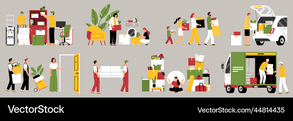 Moving color set Royalty Free Vector Image - VectorStock