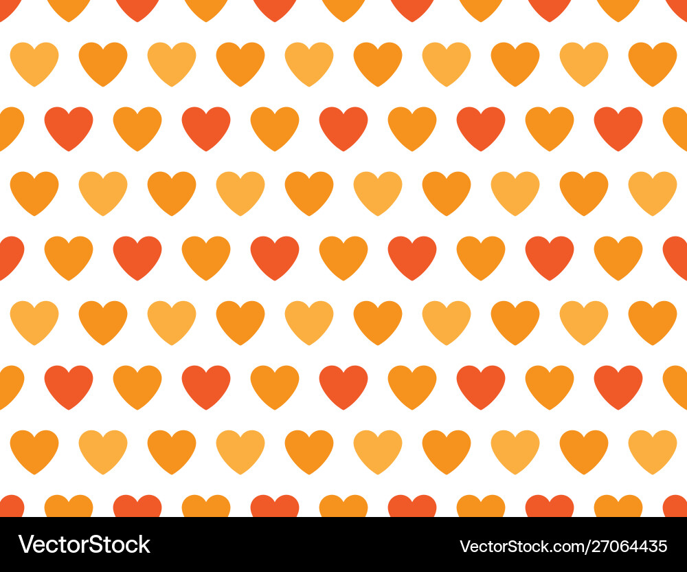 Orange heart shape pattern Royalty Free Vector Image