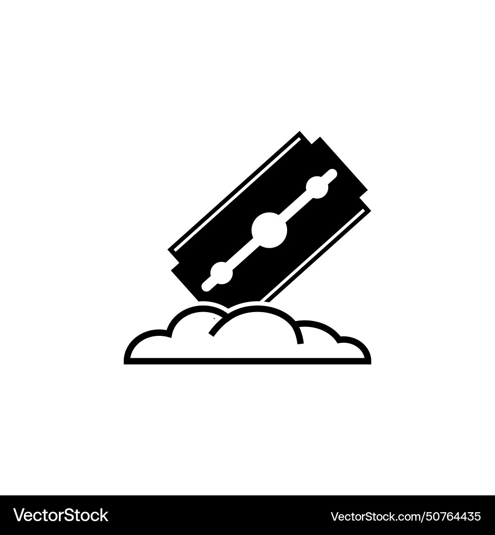 Razor blade with pile cocaine flat icon Royalty Free Vector