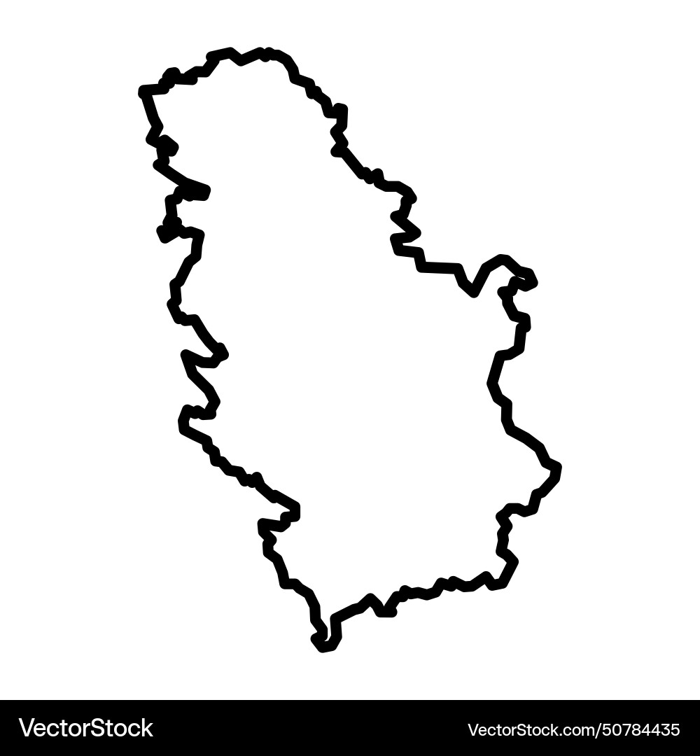 Serbia outline map on white background Royalty Free Vector