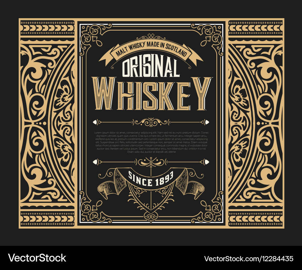 Vintage Whiskey Label Royalty Free Vector Image