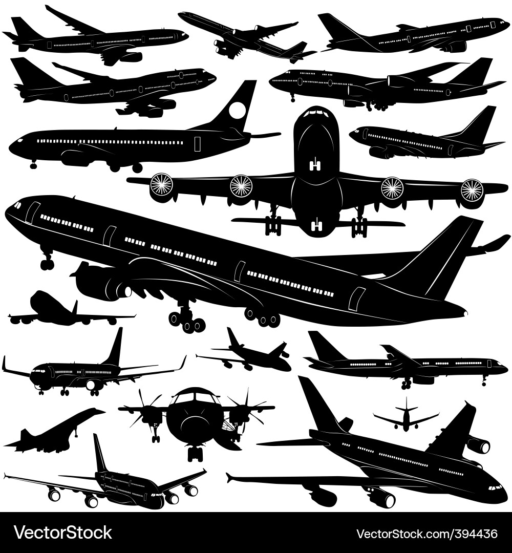 Airplane collection Royalty Free Vector Image - VectorStock