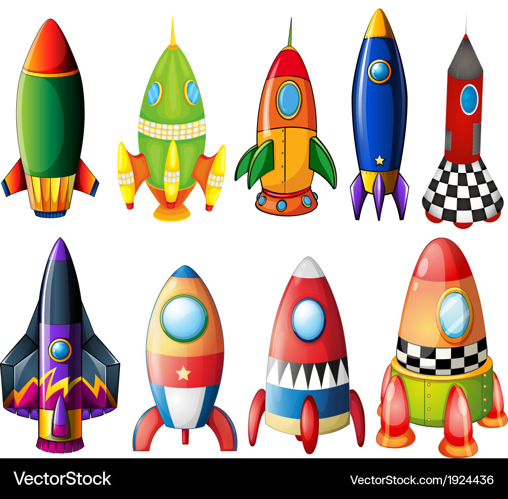 Colorful rockets Royalty Free Vector Image - VectorStock