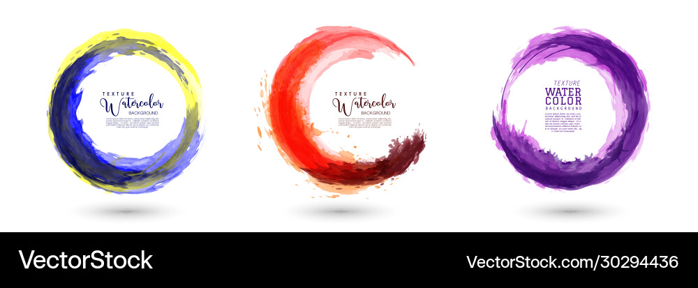 Colorful Watercolor Splash Circles Royalty Free Vector Image