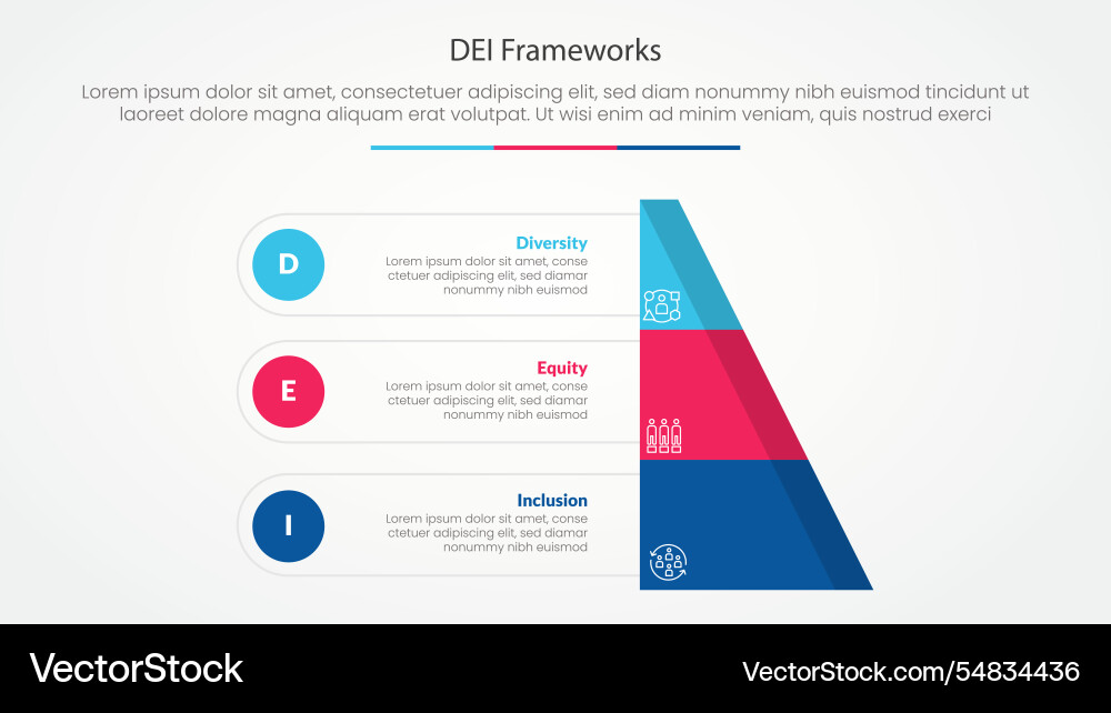 Dei Frameworks Infografikkonzept für Dia Vektorbild