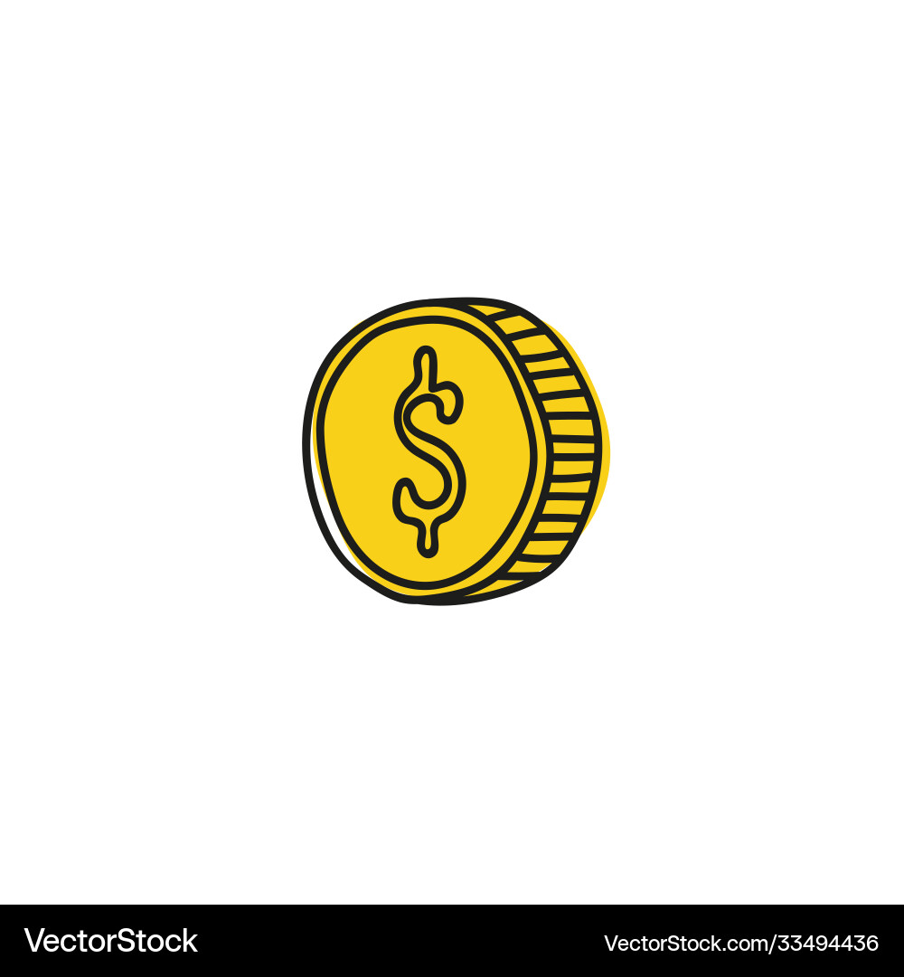 Gold coin icon Royalty Free Vector Image - VectorStock