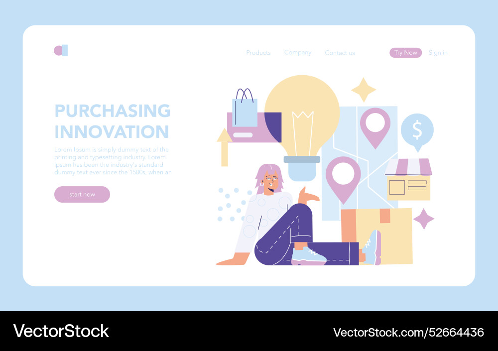 Purchasing innovation flat Royalty Free Vector Image Purchasing innovation flat Royalty Free Vector Image