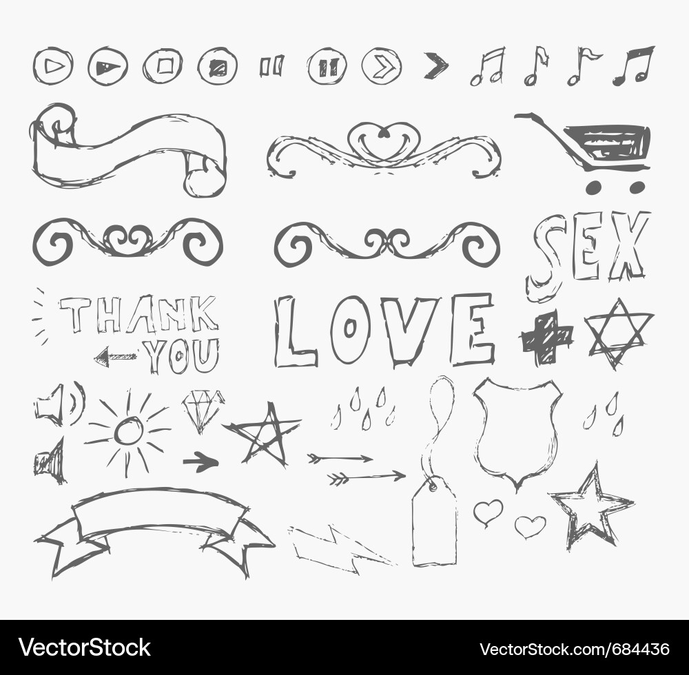 Sketch Infographic Elements Royalty Free Vector Image