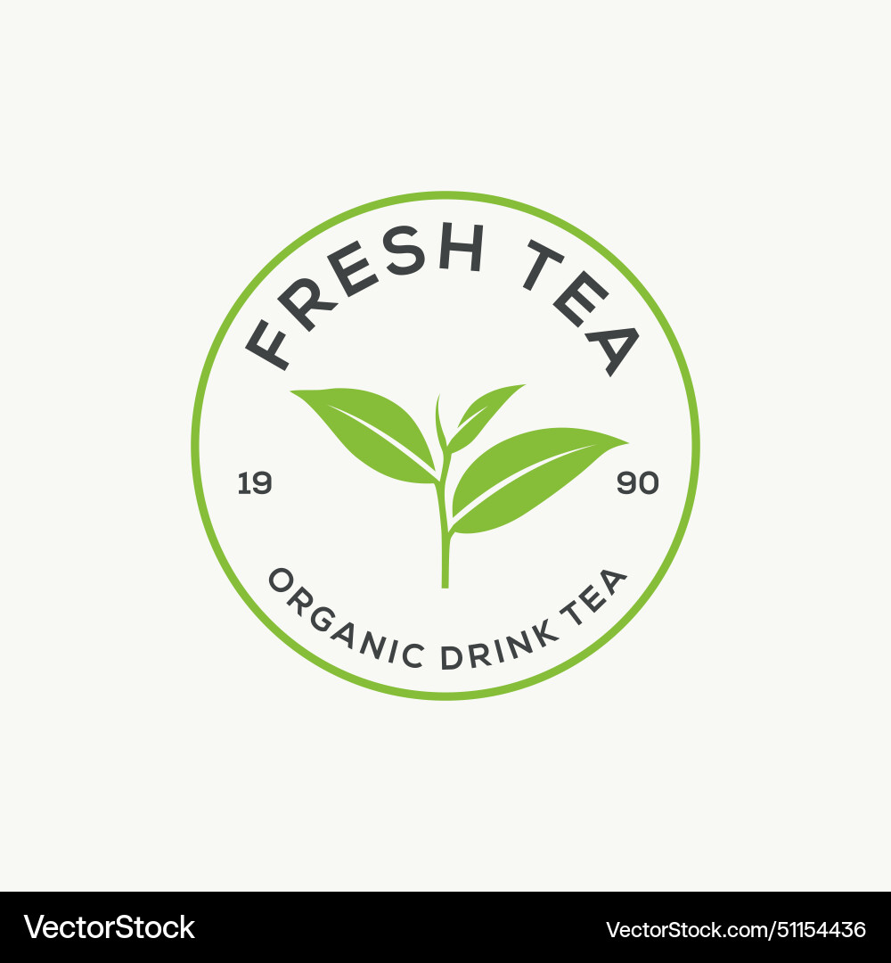 Tea leaf logo design template or green Royalty Free Vector