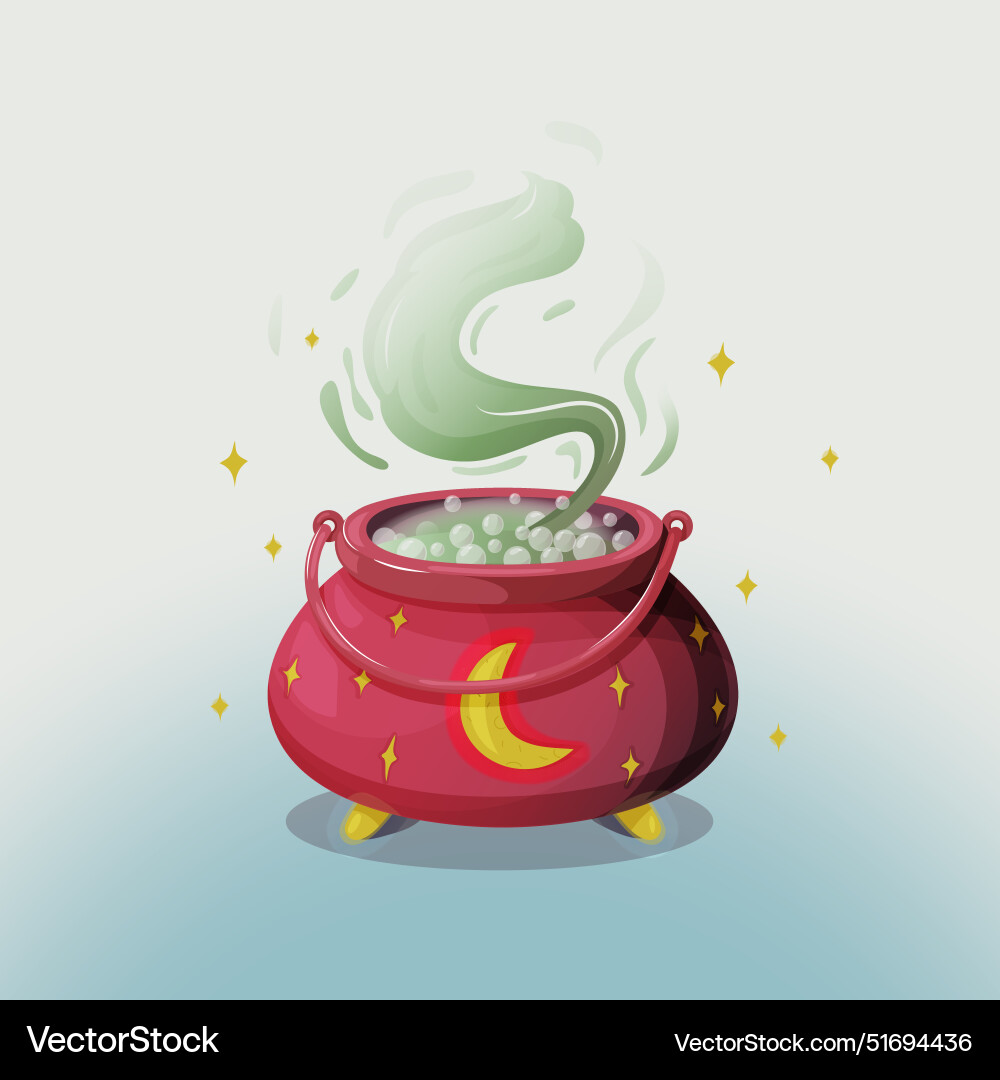 Witch halloween magic pot boiler with Royalty Free Vector