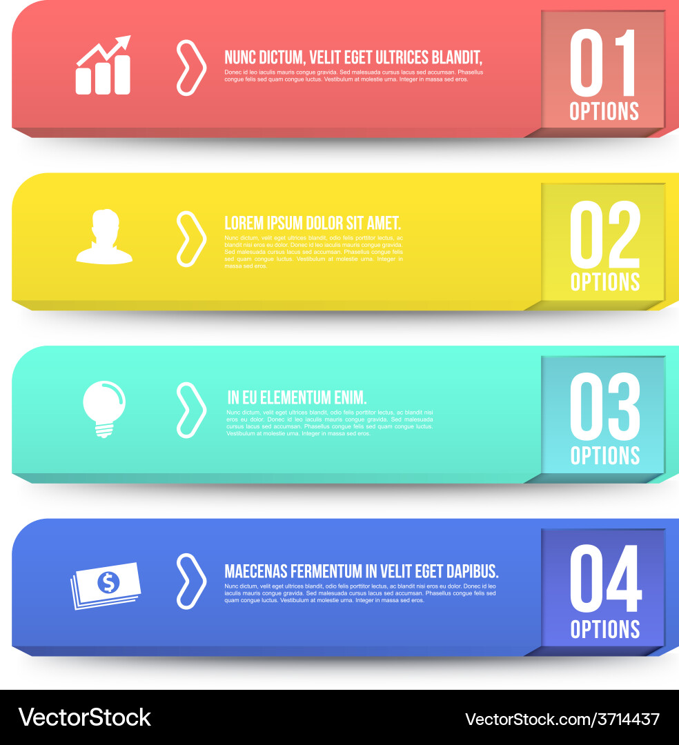 Banner options 3d digital infographic Royalty Free Vector