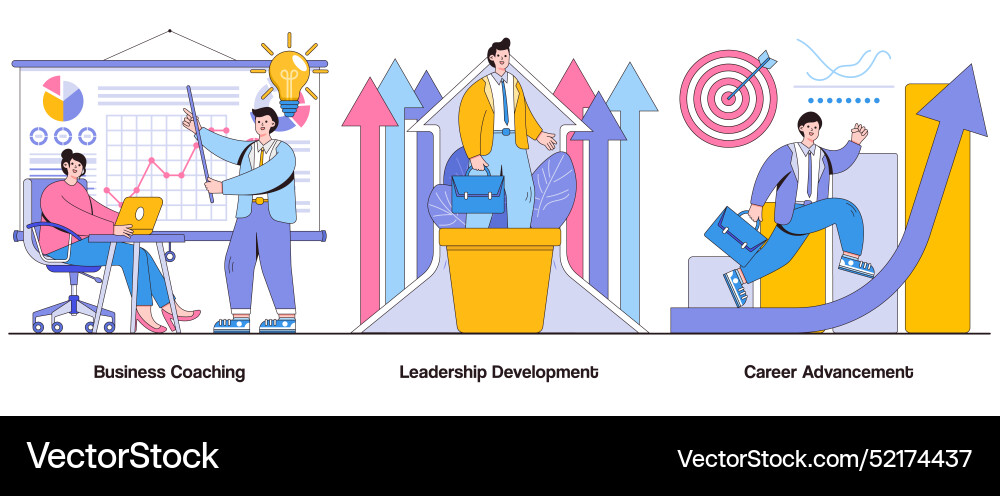 Business coaching leadership development career Vector Image