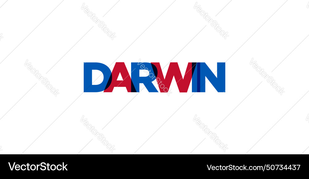Darwin in the australia emblem design Royalty Free Vector