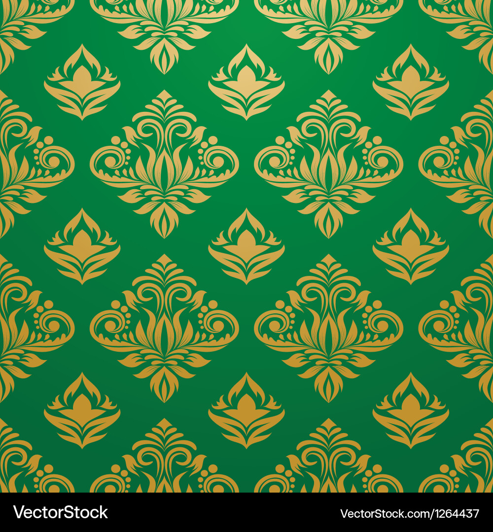 Elegant Gold and Green Swirl Pattern Royalty Free Vector