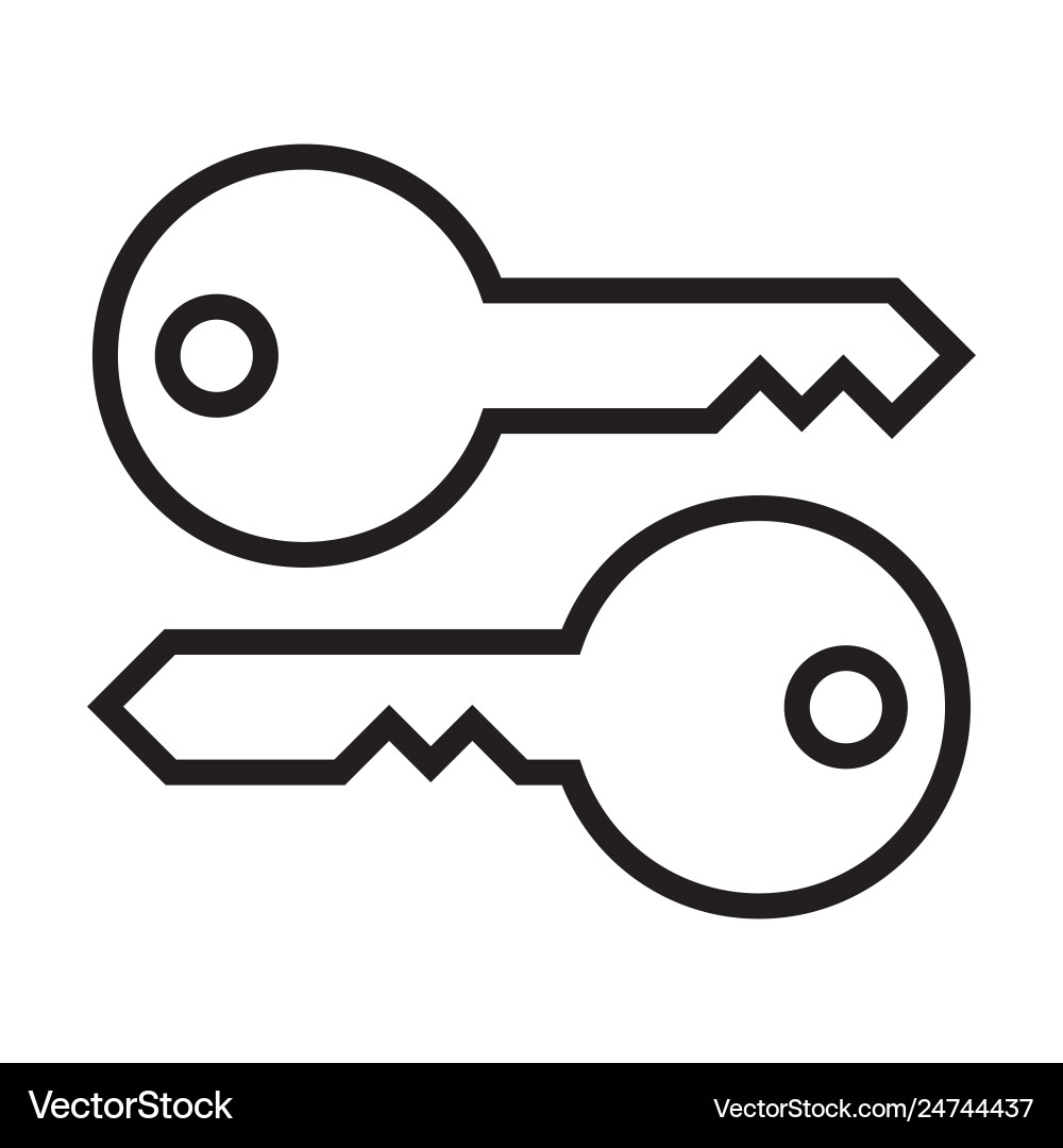 Key icons outline Royalty Free Vector Image - VectorStock