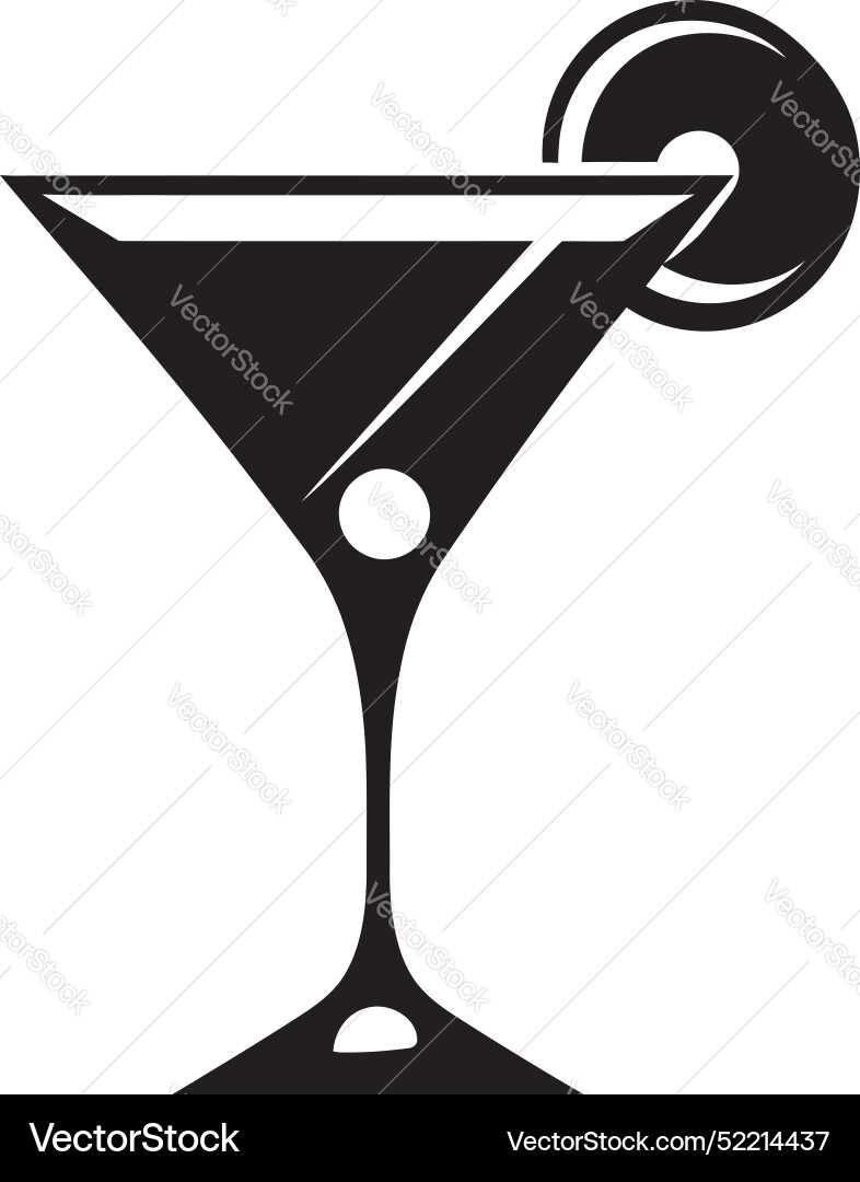 Modern mix black cocktail iconic mark chic Vector Image