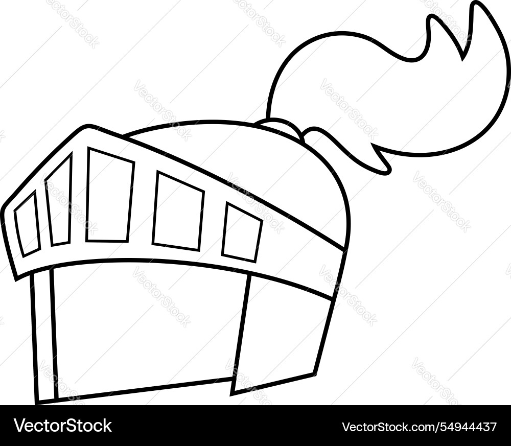 Outlined cartoon prince helmet Royalty Free Vector Image