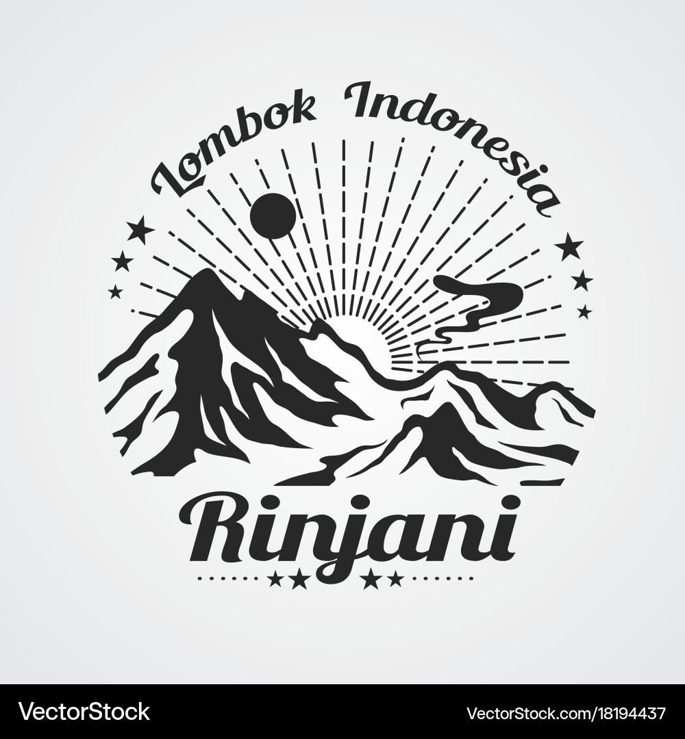 Rinjani mountain Royalty Free Vector Image - VectorStock
