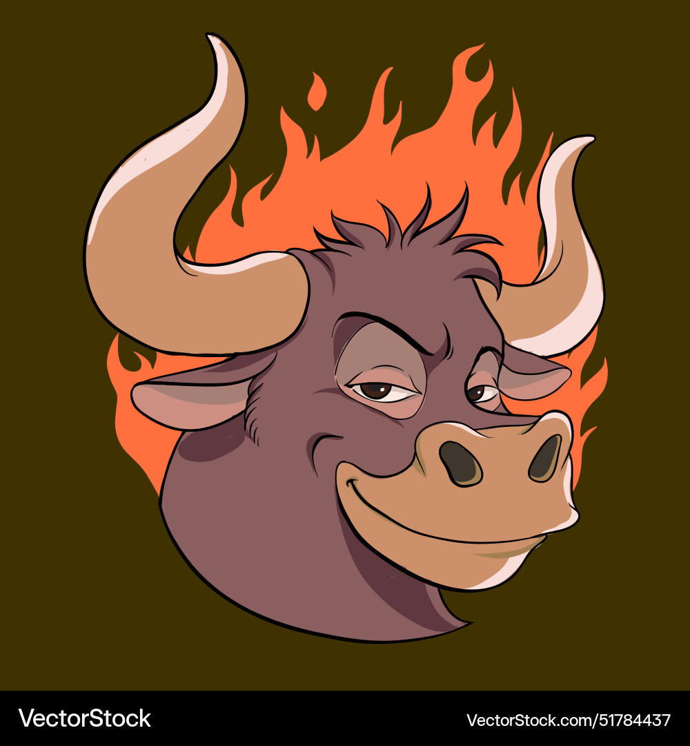 Smirking bull cartoon Royalty Free Vector Image