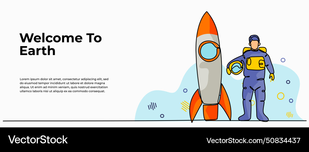 Spaceman and rocket space travel Royalty Free Vector Image