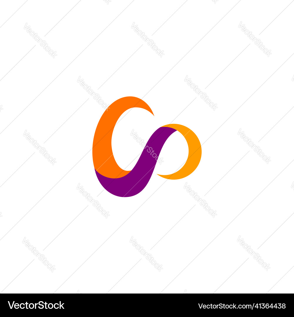 Abstract ribbon curve logo Royalty Free Vector Image