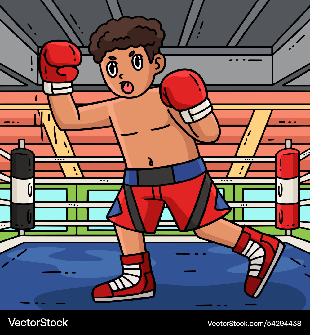 Boxing boxer doing an uppercut punch colored Vector Image