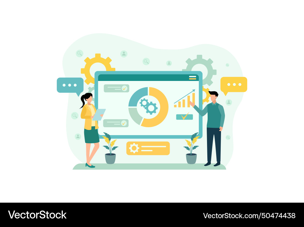Business planning flat design Royalty Free Vector Image