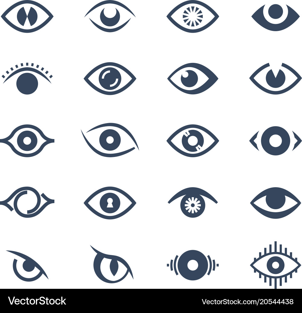 Eye Supervision & Observation Icons Royalty Free Vector