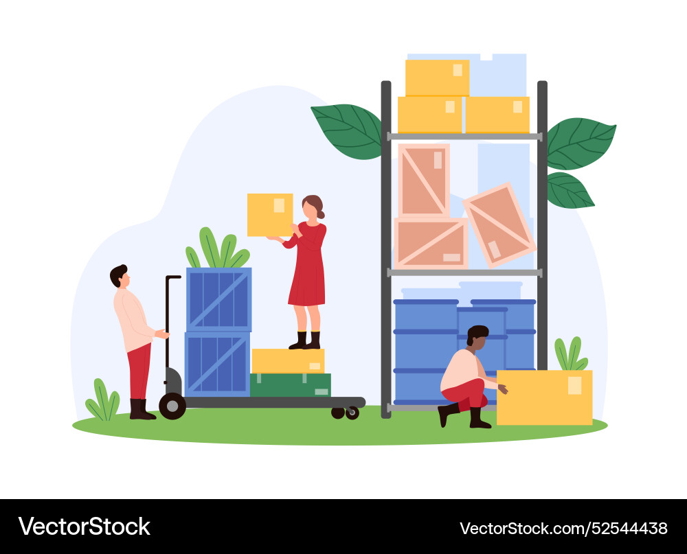 Factory warehouse logistic service and goods Vector Image
