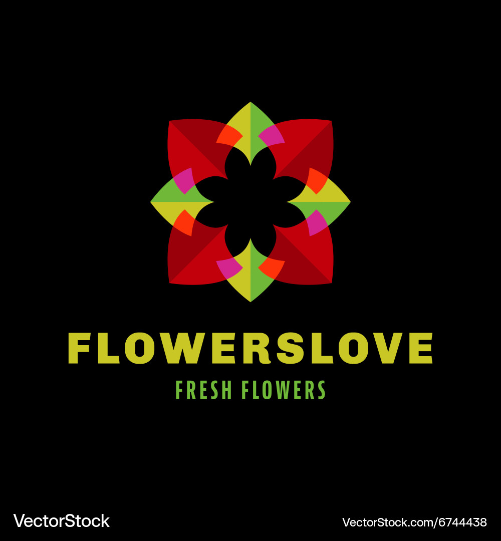 Flower love quality flat trend brand icon Vector Image