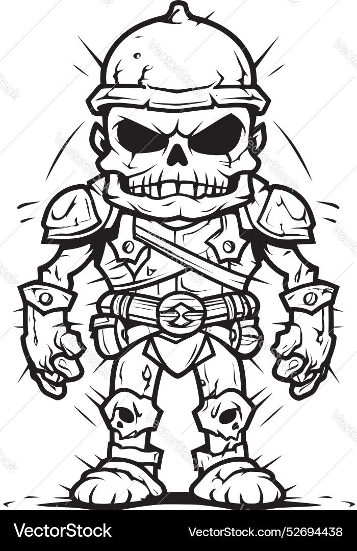 Haunted defender zombie knight soldier black Vector Image