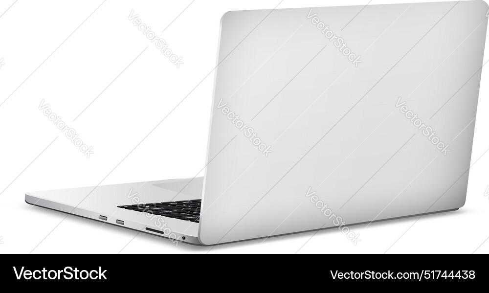 Laptop backside isolated on white background Vector Image