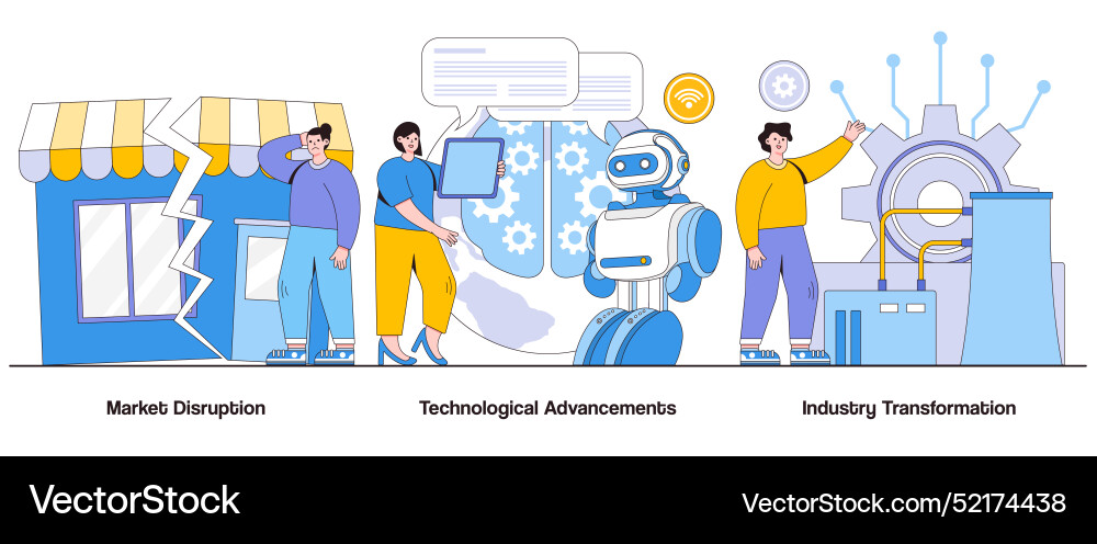 Market disruption technological advancements Vector Image