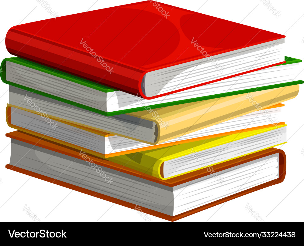 Pile of Stacked Textbooks Royalty Free Vector Image