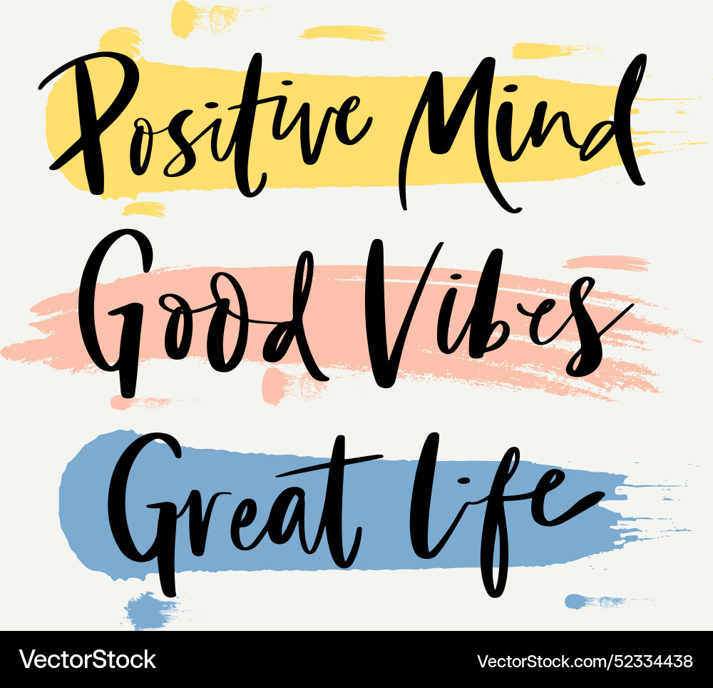 Positive mind lettering concept Royalty Free Vector Image