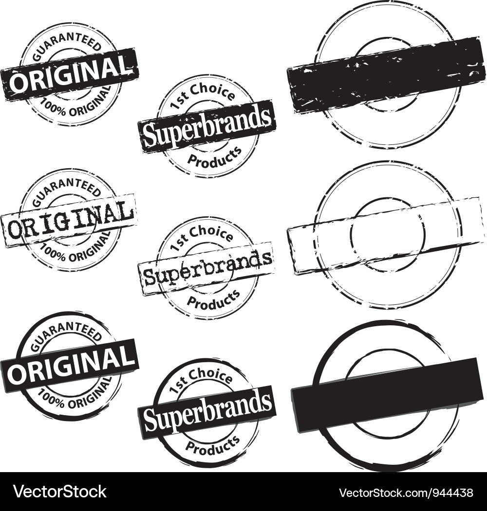 Rubber Stamps - Original & Superbrand Vector Image