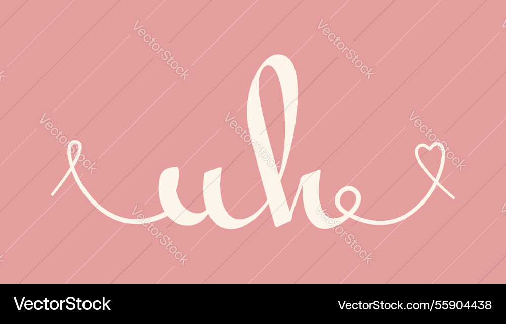 Uh initial wedding monogram calligraphy hand Vector Image