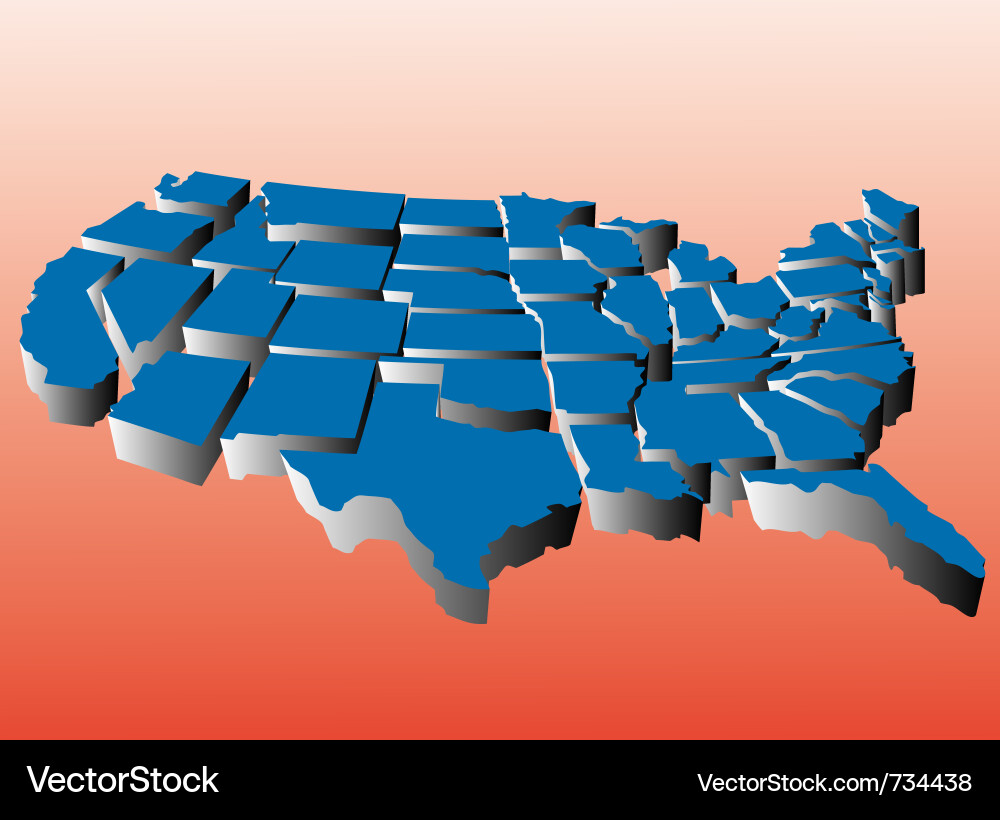 United States Puzzle Map Royalty Free Vector Image