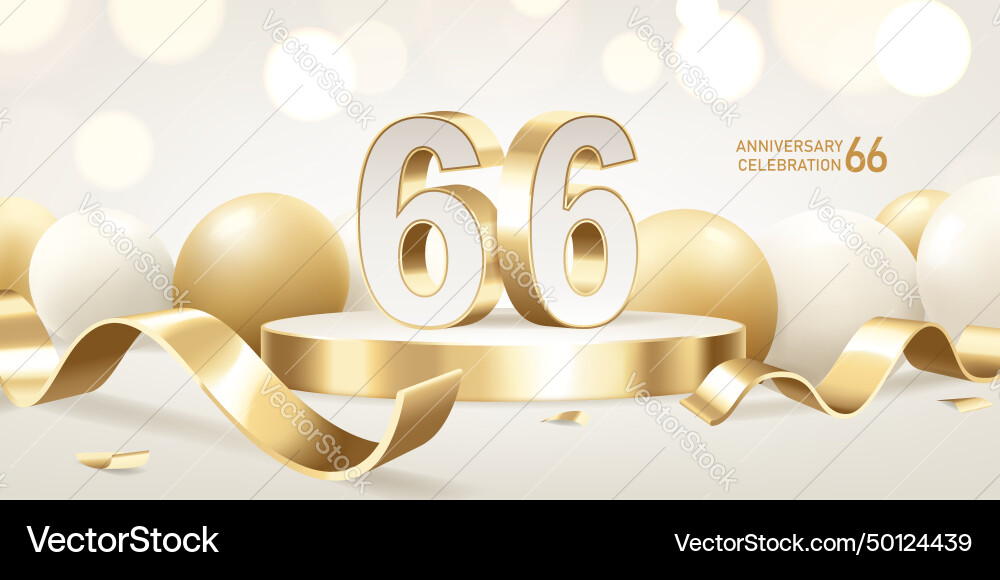 66th anniversary celebration background Royalty Free Vector