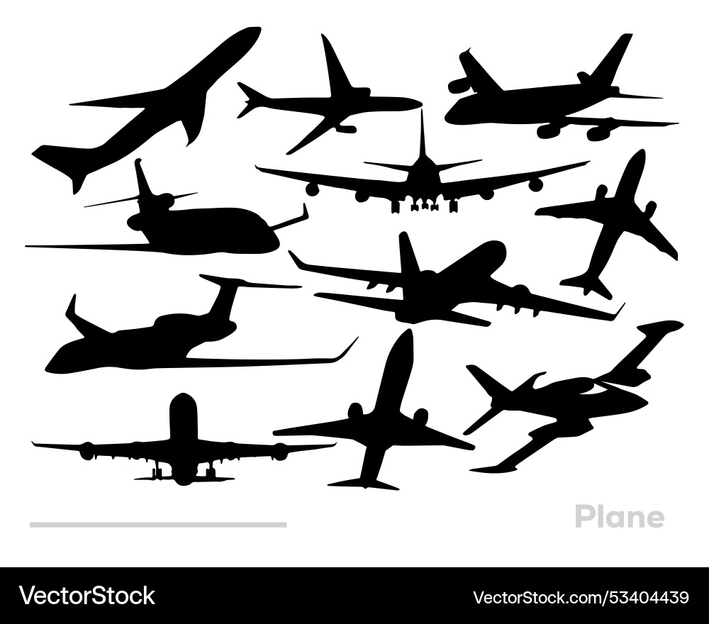 Airplane silhouette Royalty Free Vector Image - VectorStock