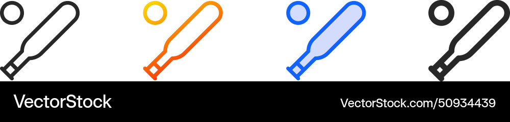Baseball bat iconthin linear gradient blue stroke Vector Image