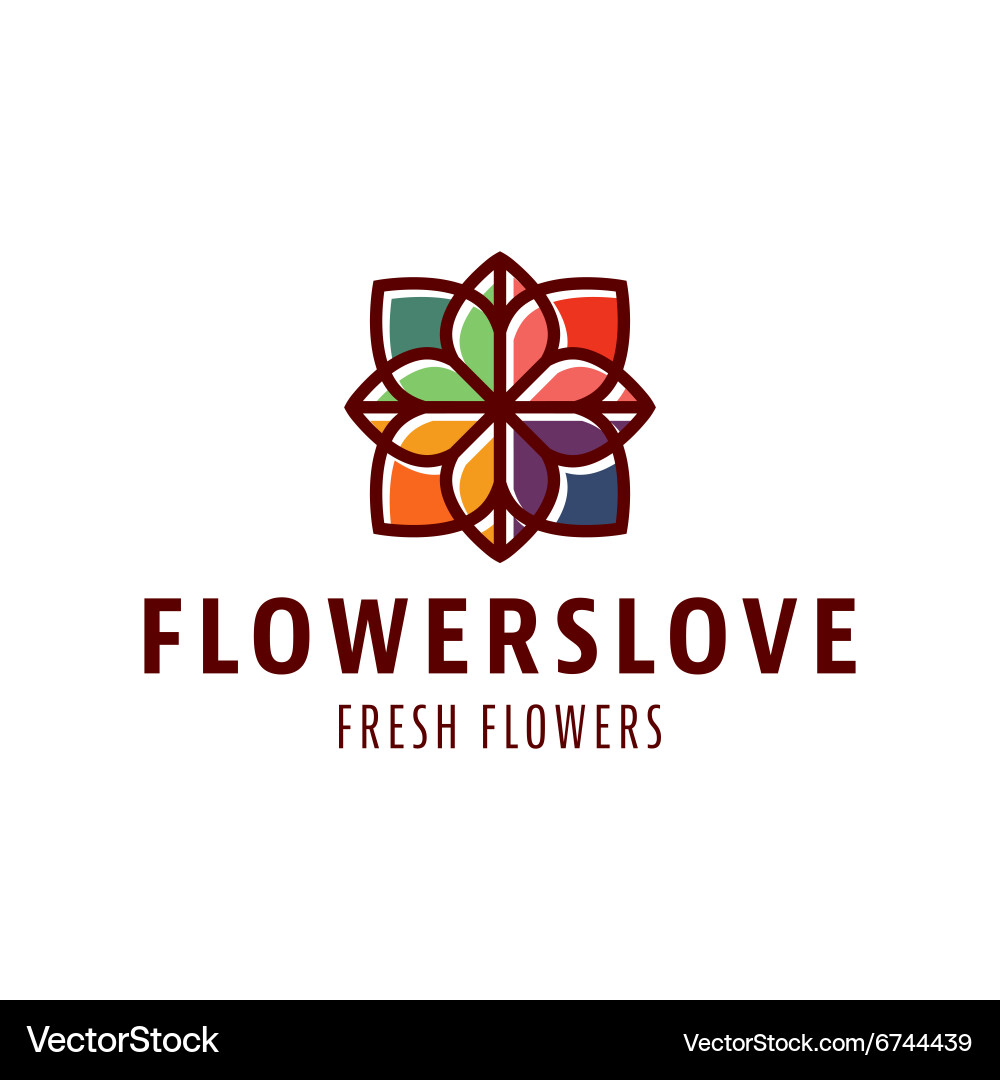 Flower love quality flat trend brand icon Vector Image