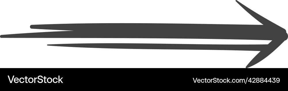 Forward motion sign sketch black arrow symbol Vector Image