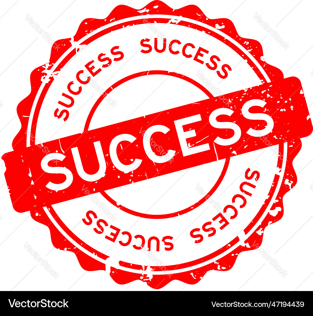 Grunge Red Success Rubber Seal Stamp Royalty Free Vector