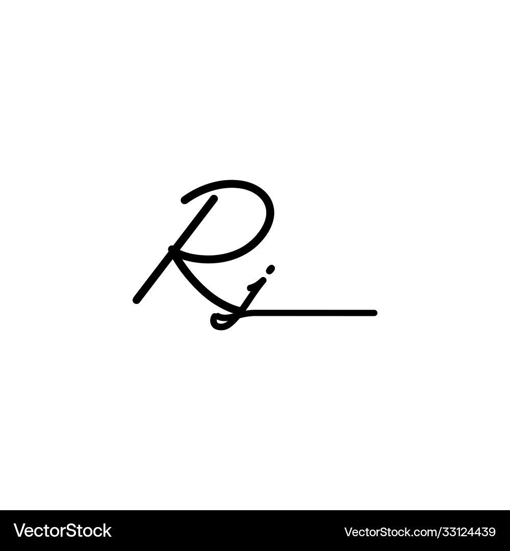 Letter rj signature logo template Royalty Free Vector Image