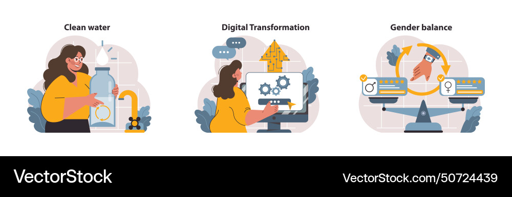 Sdg or sustainable development goals set global Vector Image