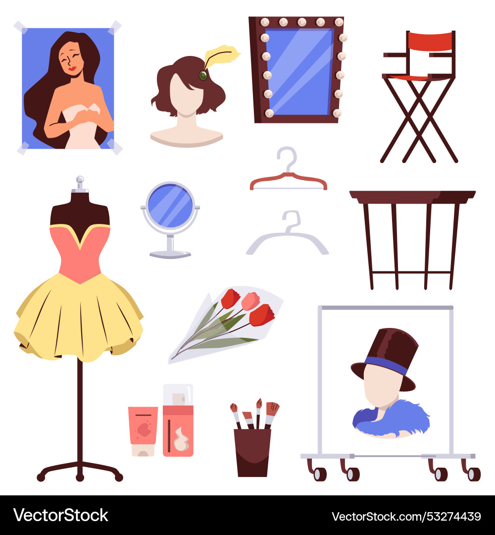 Set of items for the dressing room Royalty Free Vector Image