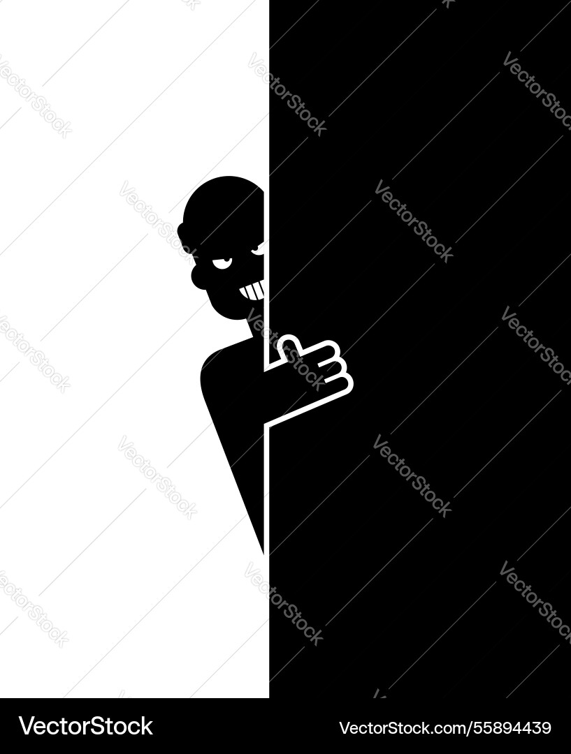 Stalking Icon Mann beobachtet und Peeping Zeichen Vektorbild